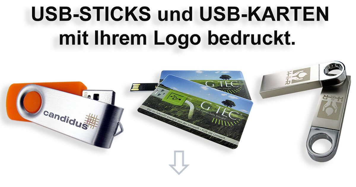 USB Sticks mit Logo | Gravur oder Bedruckung | Personalisierung
